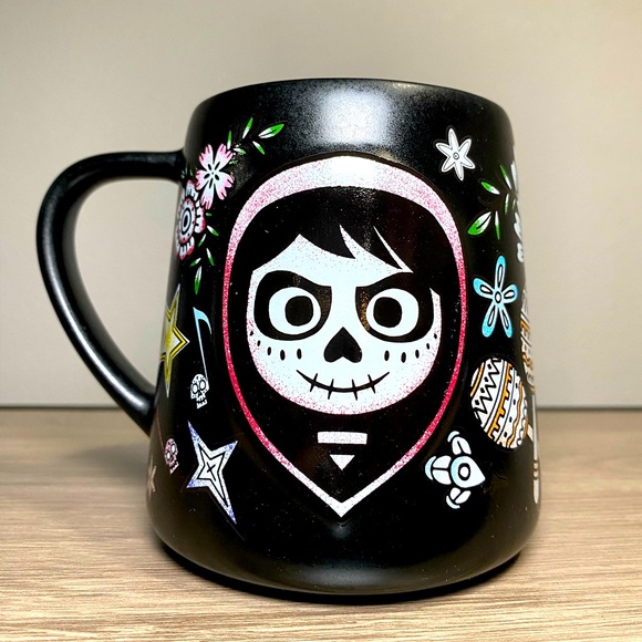 Disney | Dining | Disney Parks Coco Miguel Mug Cup Pixar Black Floral ...